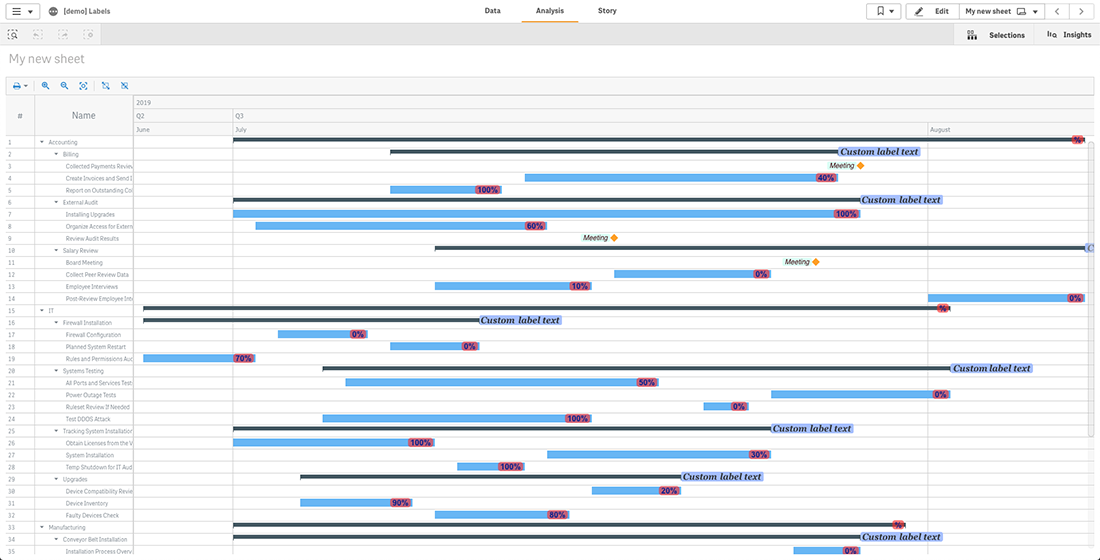AnyChart | How to Configure Project Gantt Chart Labels in Qlik Sense