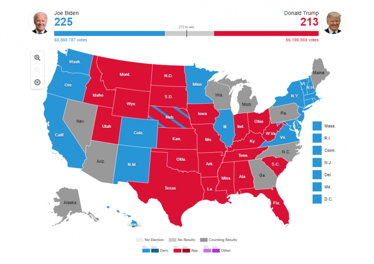 Election Maps Visualizing 2020 U.S. Presidential Electoral Vote Results