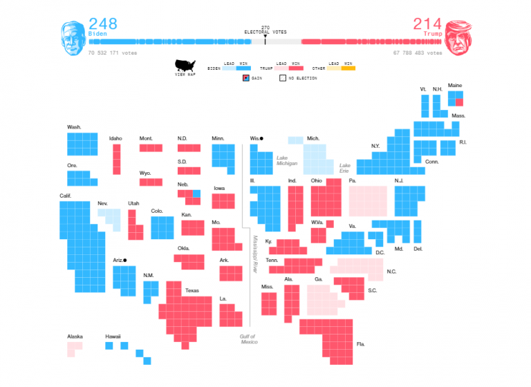 Election Maps Visualizing 2020 U S Presidential Electoral Vote Results