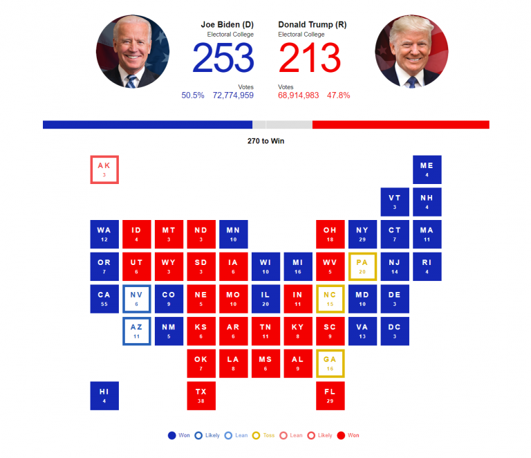 Election Maps Visualizing 2020 U S Presidential Electoral Vote Results